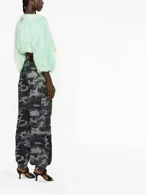 Dsquared2 Mint Faux-fur Cropped Jacket