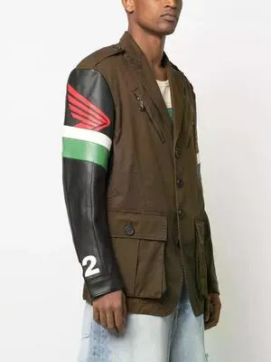 Dsquared2 Contrast-sleeve Biker Jacket