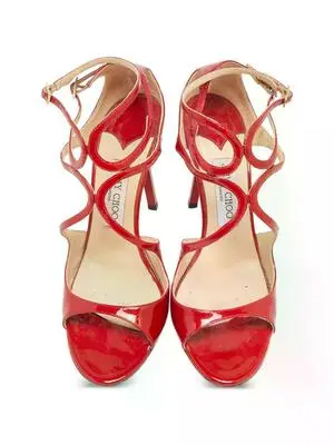 JIMMY CHOO Lance Patent Leather Heeled Sandals