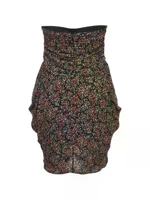 Sandro Floral Print Strapless Midi Dress