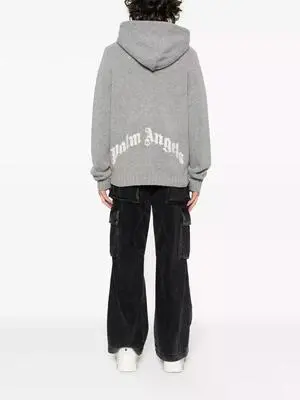 Palm Angels Curved-logo Zip-up Hoodie