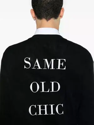 Moschino Slogan-embroidered Virgin Wool Cardigan