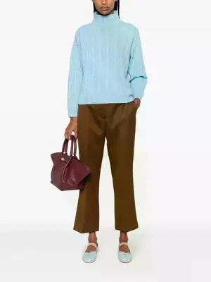 Tory Burch Cropped Wool Tailored Trousers