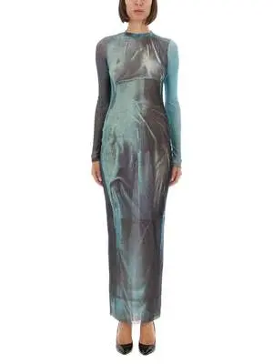 JEAN PAUL GAULTIER Water Mesh Long Dress - Multicolor