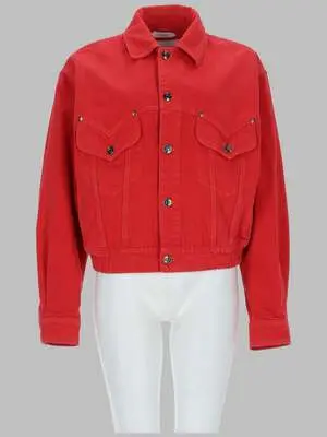 Versace Denim Blouson Jacket - Red
