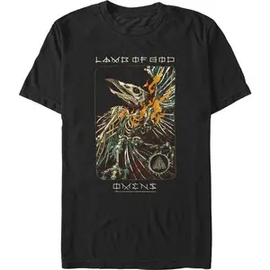 LAMB OF GOD Omens Poster Short Sleeve Graphic T-shirt - Black
