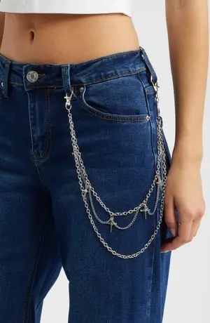YMI Joey Cross Chain Baggy Wide Leg Jeans