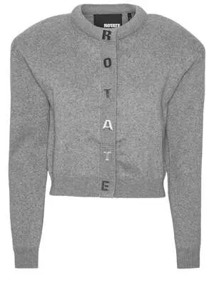 ROTATE BY BIRGER CHRISTENSEN Cardigan With Lettering - Gray