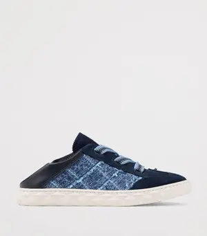 JIMMY CHOO Diamond Light Flex F Suede And Leather Low Top Sneakers - Navy