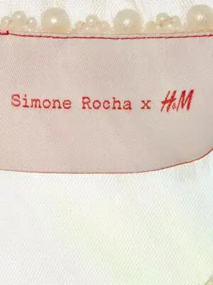 Simone Rocha X H&m Pearl-embellished Tulle Blouse