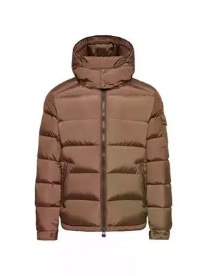 Moncler Maya Matte Short Down Jacket With Hood - Brown