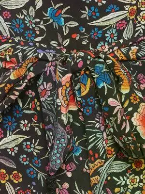 Roberto Cavalli Silk Floral Print Midi Dress
