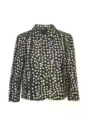 Max Mara Dotted Cropped Blazer - Black