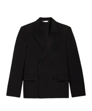 Balenciaga Double-breasted Peak-lapel Blazer - Black
