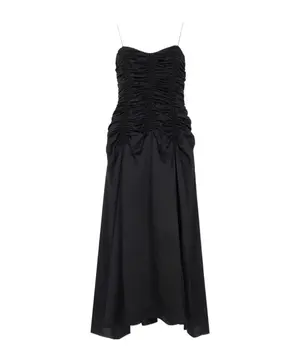 Khaite Khaite Raina Pleated Silk Dress Black