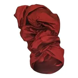 ROMER MILLINERY Twisturban Turban Xl Crescent In Deep Silk - Red