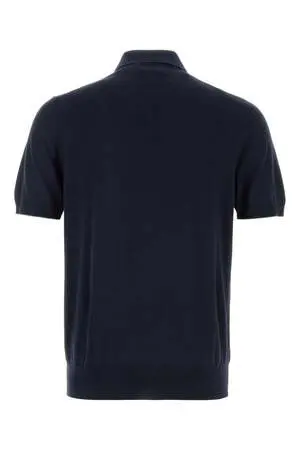 Brunello Cucinelli Navy Cotton Polo Shirt