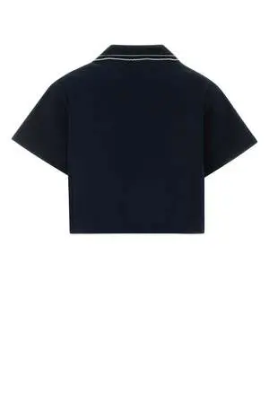 Miu Miu Navy Cotton Oversize Polo Shirt