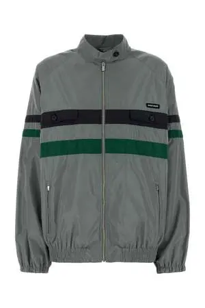 Miu Miu Zip-up Tech Fabric Jacket - Gray