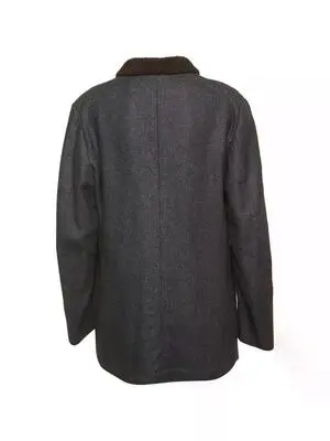 Alexander McQueen Single-breasted Coat With Shearling Collar