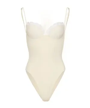 Magda Butrym Scalloped Swimsuit - White