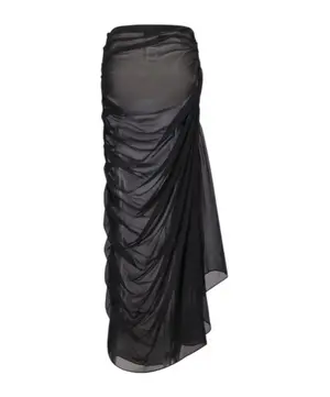 Giuseppe Di Morabito Ruched Draped Silk Maxi Skirt