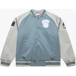 Mitchell & Ness New York Knicks Lightweight Satin Full-snap Jacket - Blue
