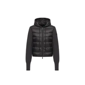 Moncler Wool Hooded Padded Zip-up Cardigan - Grey