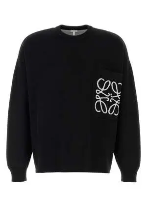 Loewe Cotton Blend Sweater - Black