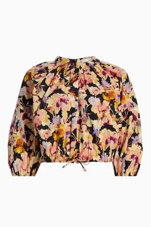 Ulla Johnson Lucie Bubble Sleeve Top - Night Bloom
