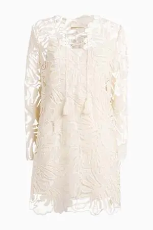 Ulla Johnson Dita Corded Lace Mini Dress - Chalk
