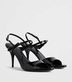 Balenciaga Patent Leather Avenue Bow Heeled Sandals