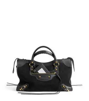 Balenciaga Medium Suede Le City Top-handle Bag - Black