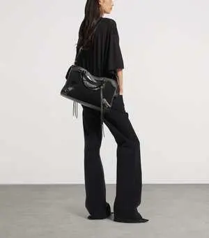 Balenciaga Medium Suede Le City Top-handle Bag