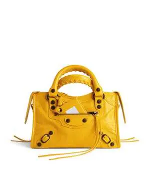 Balenciaga Mini Lambskin Le City Top-handle Bag - Yellow