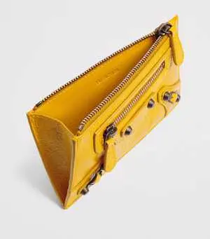 Balenciaga Lambskin Le City Card Holder - Yellow