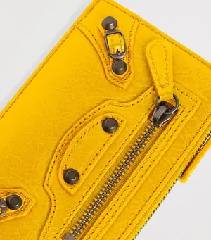 Balenciaga Lambskin Le City Card Holder - Yellow