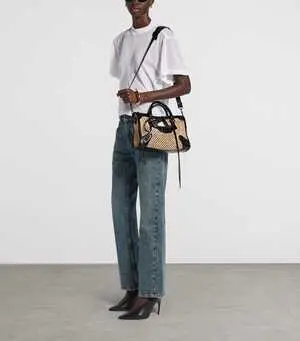 Balenciaga Small Raffia-lambskin Le City Top-handle Bag