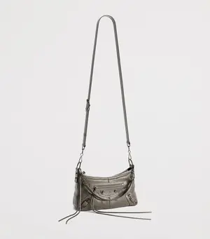 Balenciaga Mini Lambskin Le City Moto Shoulder Bag - Green