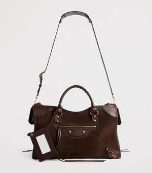 Balenciaga Medium Suede Le City Top-handle Bag - Brown