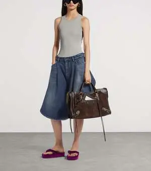 Balenciaga Medium Suede Le City Top-handle Bag - Brown