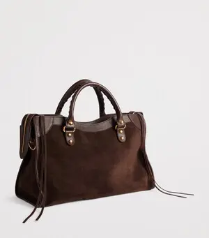 Balenciaga Medium Suede Le City Top-handle Bag - Brown