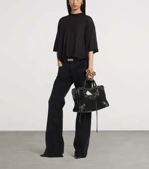 Balenciaga Medium Suede Le City Top-handle Bag - Black