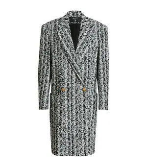 Balmain Double-breasted Tweed Overcoat