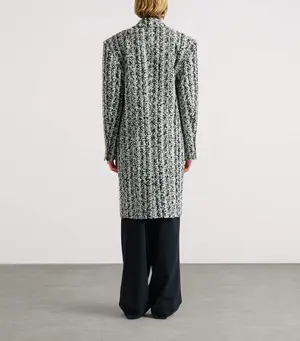 Balmain Double-breasted Tweed Overcoat