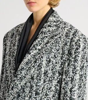 Balmain Double-breasted Tweed Overcoat