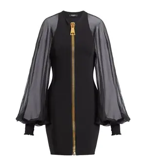 Balmain Zip Up Cocktail Dresses