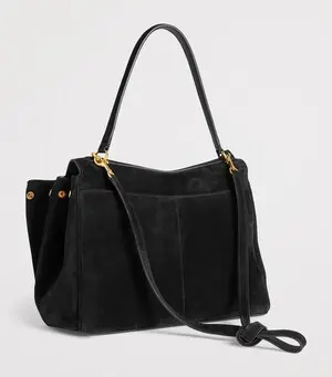 Balenciaga Medium Suede Rodeo Shoulder Bag - Black