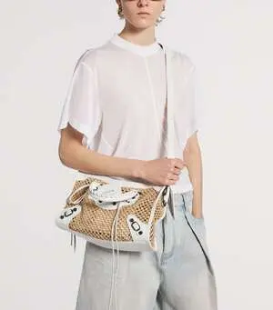 Balenciaga Raffia-lambskin Le City Top-handle Bag - Yellow