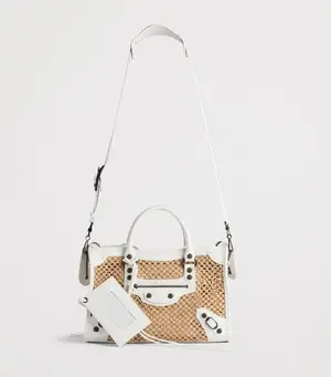 Balenciaga Raffia-lambskin Le City Top-handle Bag - Yellow